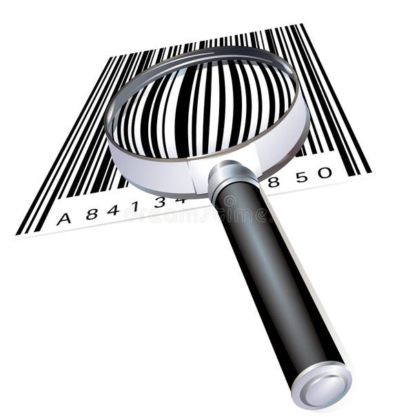 Magnifying glass and code stock vector. Illustration of discount - 20085468