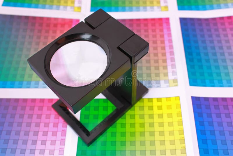 Magnifying Glass on Color Swatch Horizontal Stock Image - Image of home ...