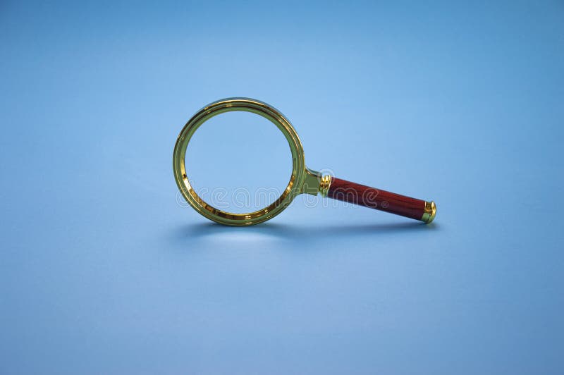 Magnifying Glass with Colored Frame the Handle is Made of Wood on a ...
