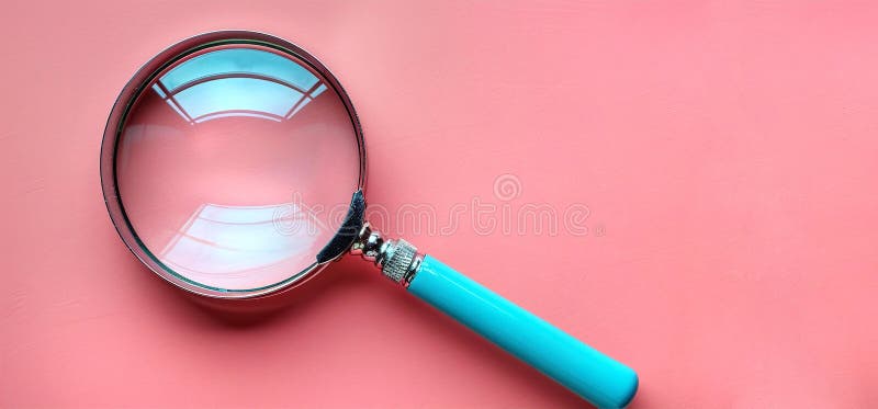 Magnifying Glass at Colour Vibrant Background with Copy Space. Stock ...