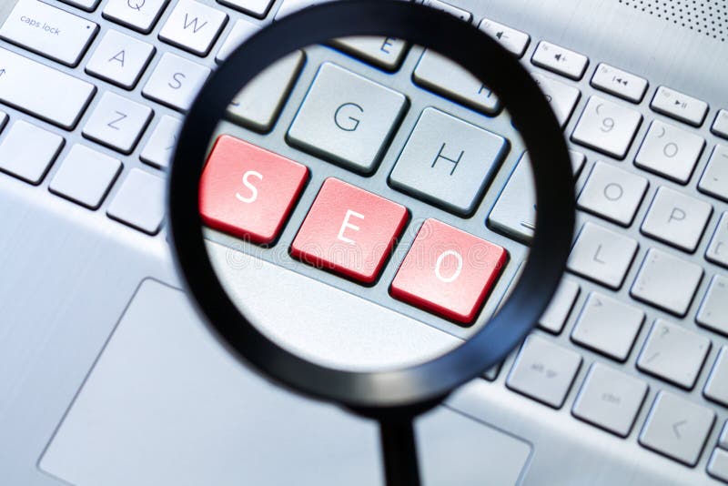 Magnifying Glass and Computer Keyboard with Text Seo Stock Image ... Magnifying Glass and Computer Keyboard with Text Seo Stock Image ...