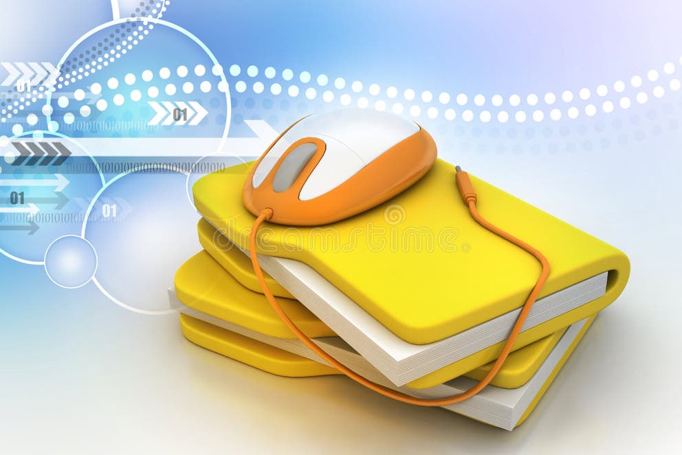 Magnifying Glass with Computer Mouse Stock Illustration - Illustration ...