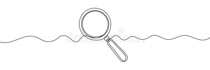 Magnifying Glass Continuous Line Vector Illustration, One Continuous ...