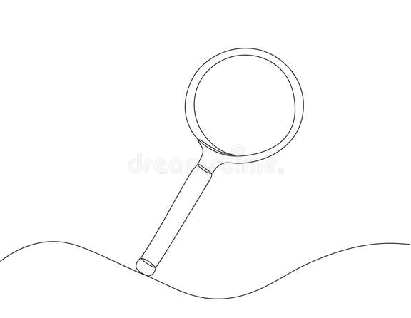 Magnifying Glass in Continuous One Line Drawing.Vector Illustration ...