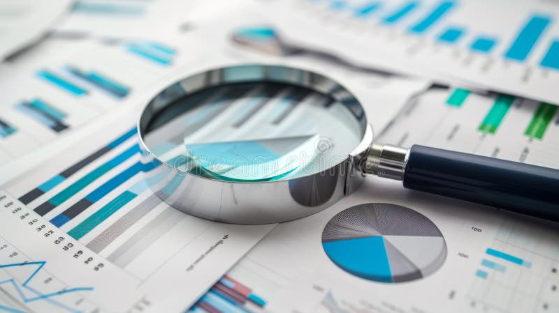 The Magnifying Glass on Data.AI Generated Image Stock Image - Image of ...