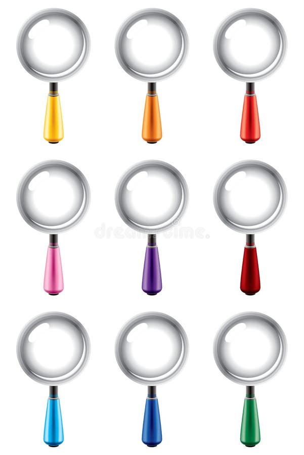 Magnifying Glass in Different Colours Stock Vector - Illustration of ...