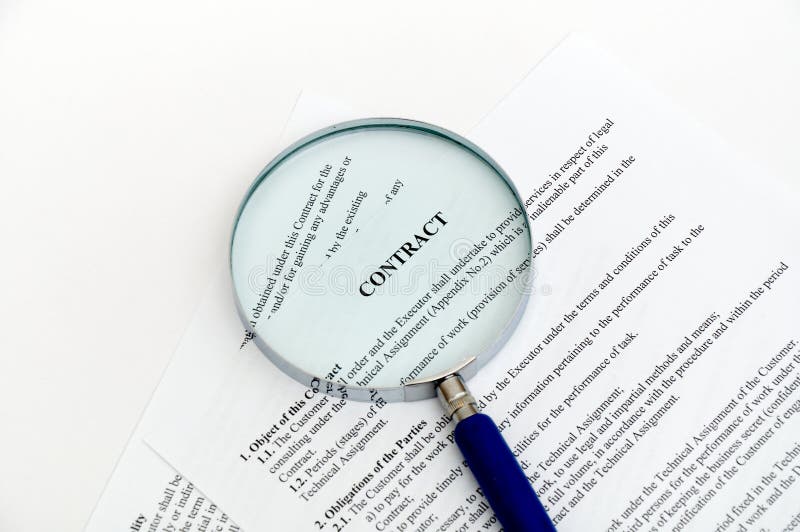 Magnifying Glass and Document Stock Image - Image of looking ...