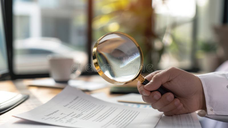 The Magnifying Glass and Document.AI Generated Image Stock Photo ...