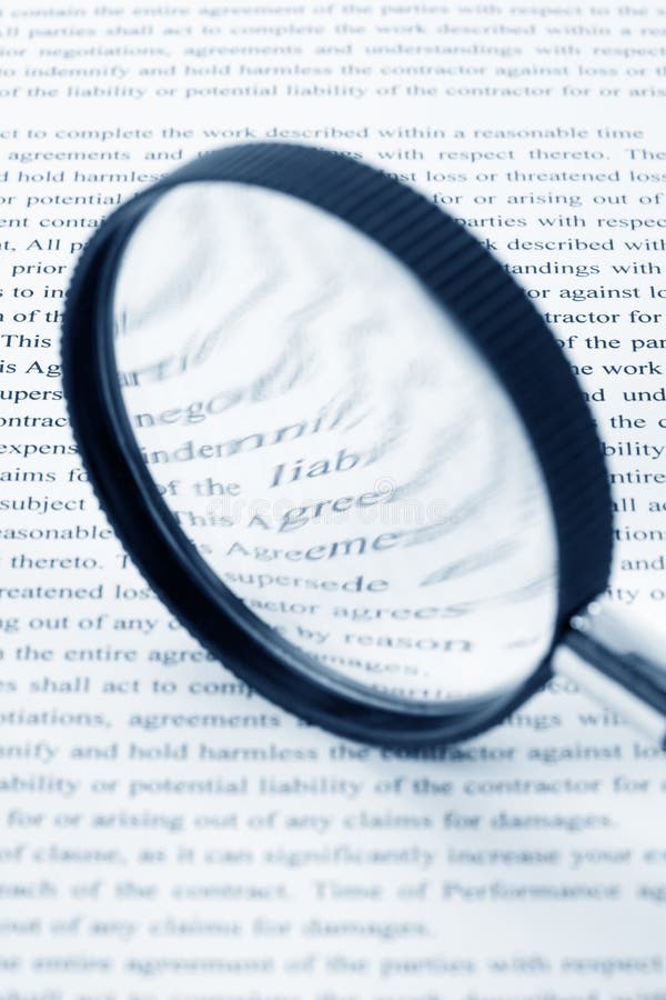 Magnifying Glass and Document Stock Photo - Image of exploration, text ...