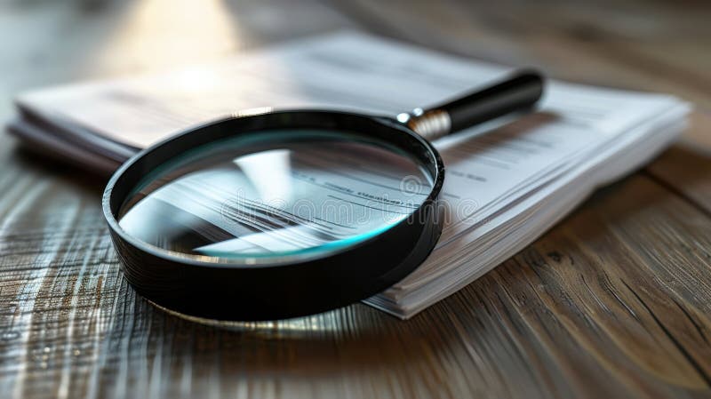 The Magnifying Glass on Documents.AI Generated Image Stock Photo ...