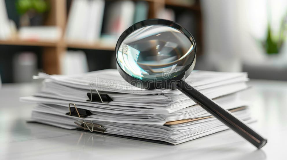 The Magnifying Glass on Documents.AI Generated Image Stock Image ...
