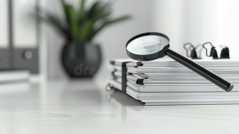The Magnifying Glass on Documents.AI Generated Image Stock Photo ...