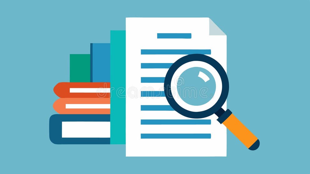 Magnifying Glass on Documents a Magnifying Glass Hovering Over a Stack ...