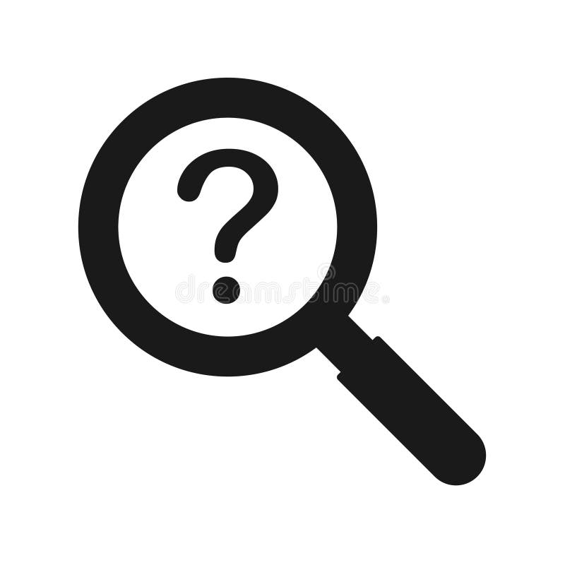 Magnifying Glass and Question Mark Sign Icon Stock Vector ...