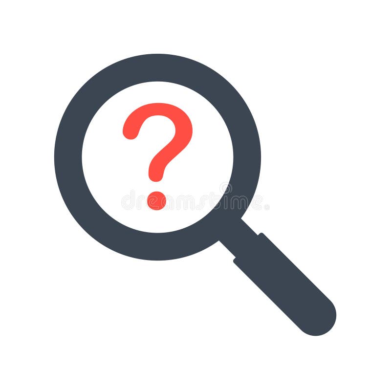 Magnifying Glass and Question Mark Sign Icon Stock Vector ...