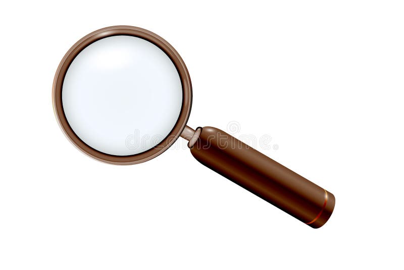 Magnifying Glass in Elegant Modern Wooden Style Stock Illustration ...