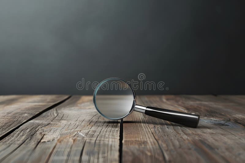 Magnifying Glass on Empty Table for Web Banner Stock Illustration ...