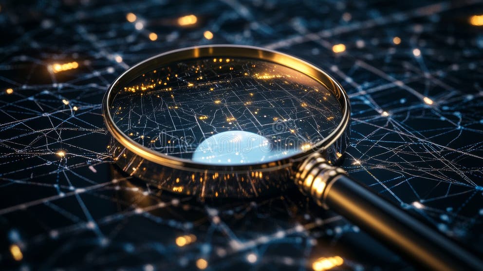 A Magnifying Glass Evaluates Blue Binary Code, Demonstrating the Vital ...