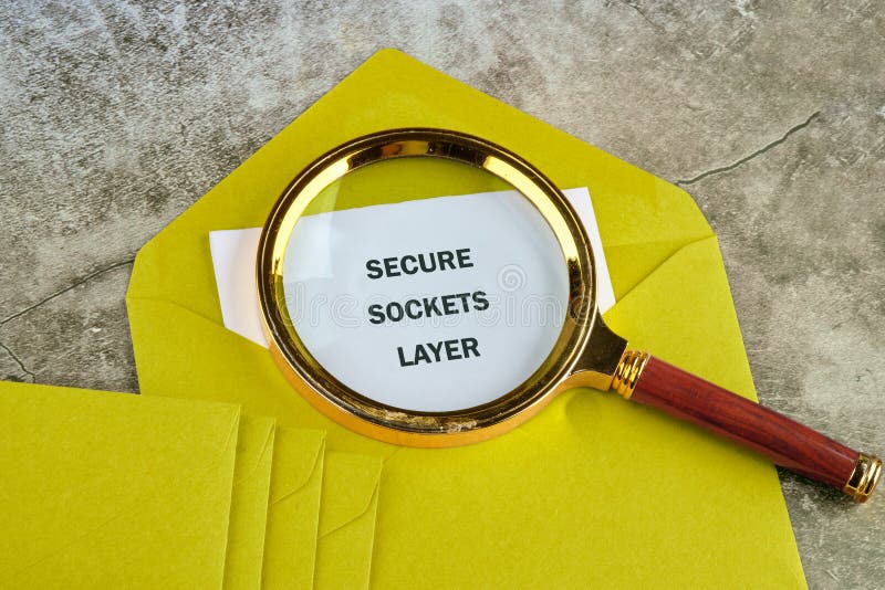 Magnifying Glass is Examining a Document Labeled Secure Sockets Layer ...