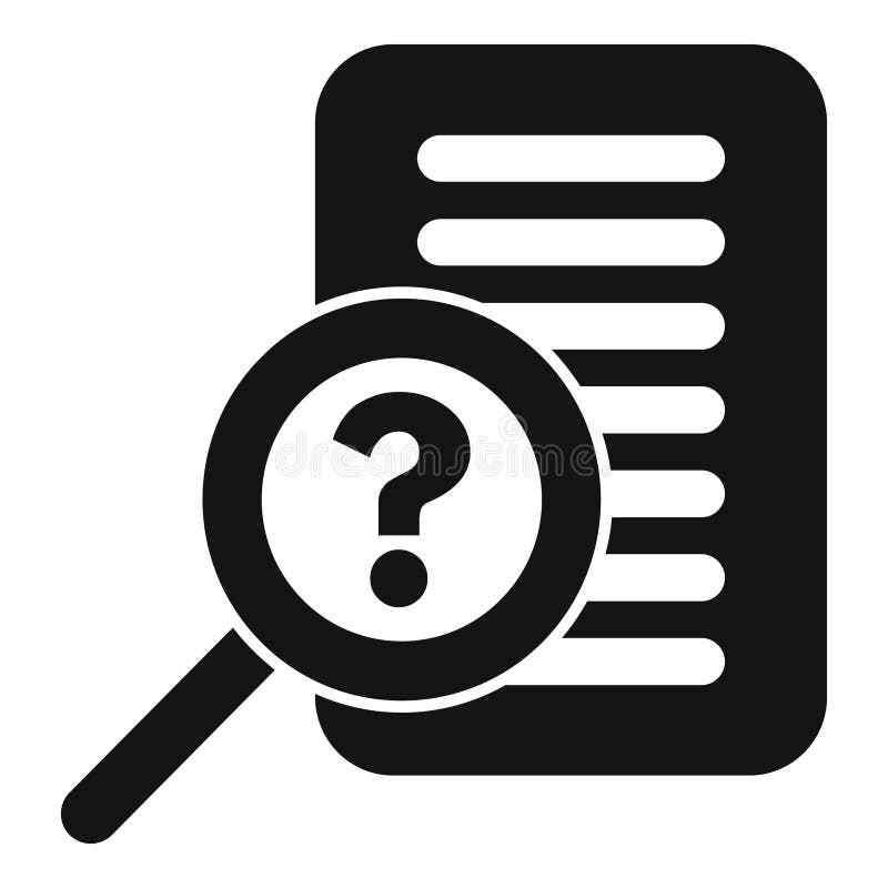 Magnifying Glass Examining Document with Question Mark Symbol Stock ...
