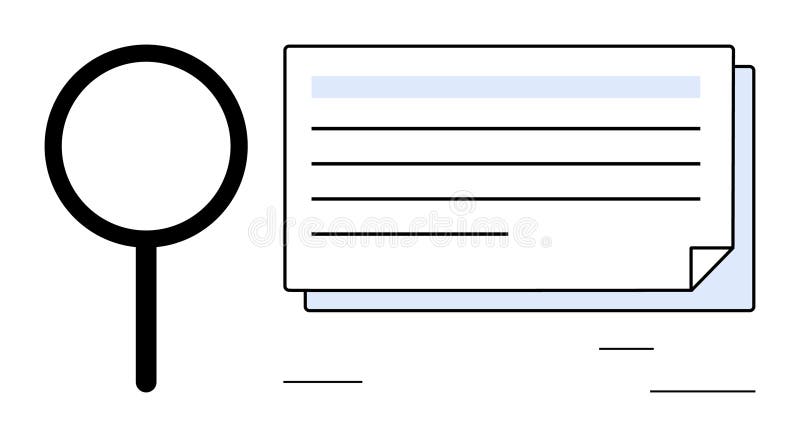 Magnifying Glass Examining Documents for Detailed Analysis and Review ...