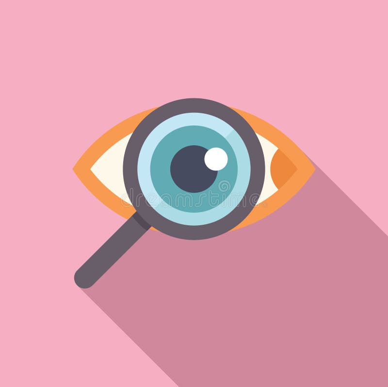 Magnifying Glass Examining Human Eye Concept Icon Stock Vector ...