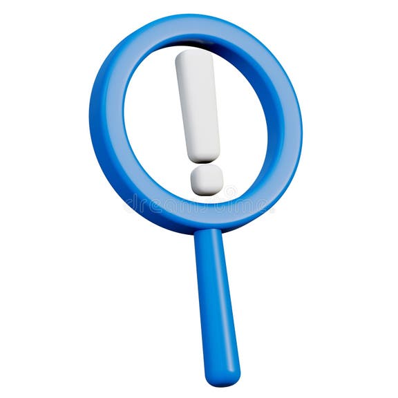 A Magnifying Glass with an Exclamation Mark. Finding Problems and ...