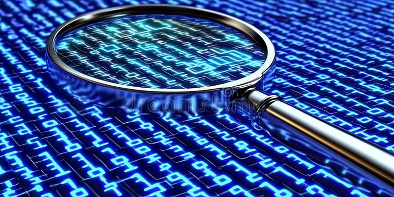 Magnifying Glass Exploring Digital Code Data Analysis Search Technology ...