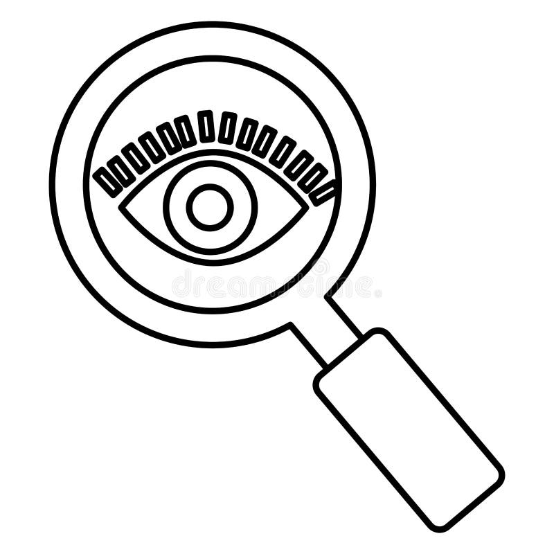 Magnifying glass and eye stock illustration. Illustration of search ...