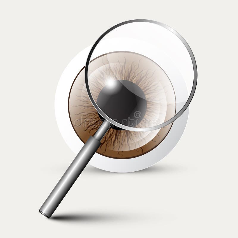 Magnifying Glass with Eye stock vector. Illustration of concept - 67456996