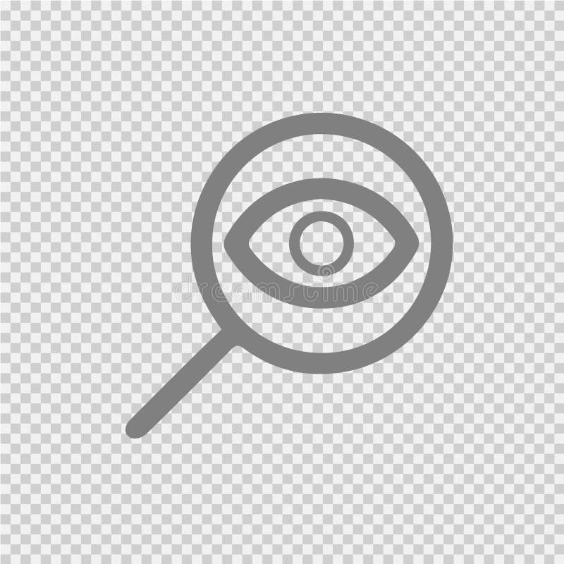 Magnifying Glass with Eye Vector Icon Stock Vector - Illustration of ...