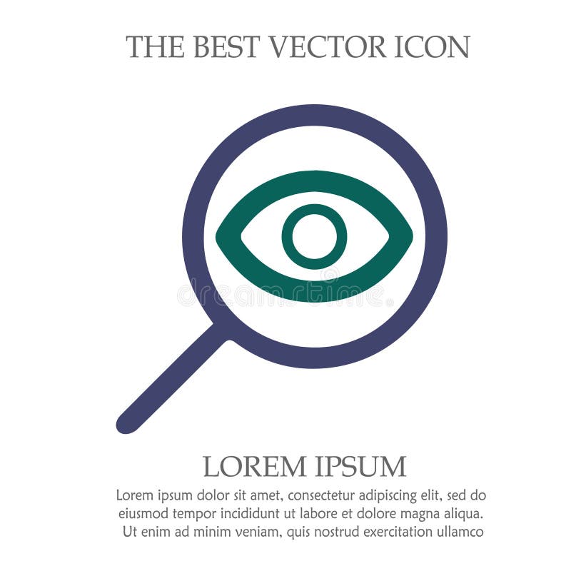 Magnifying Glass with Eye Vector Icon Stock Vector - Illustration of ...