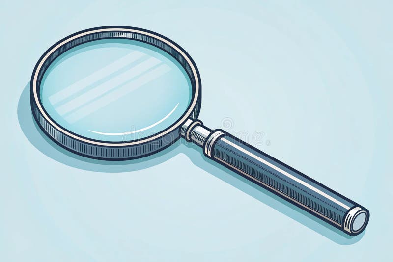 Magnifying Glass Flat Style Design Stock Illustration - Illustration of ...