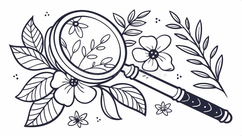Magnifying Glass with Flowers, Investigation and Nature Study Tool ...