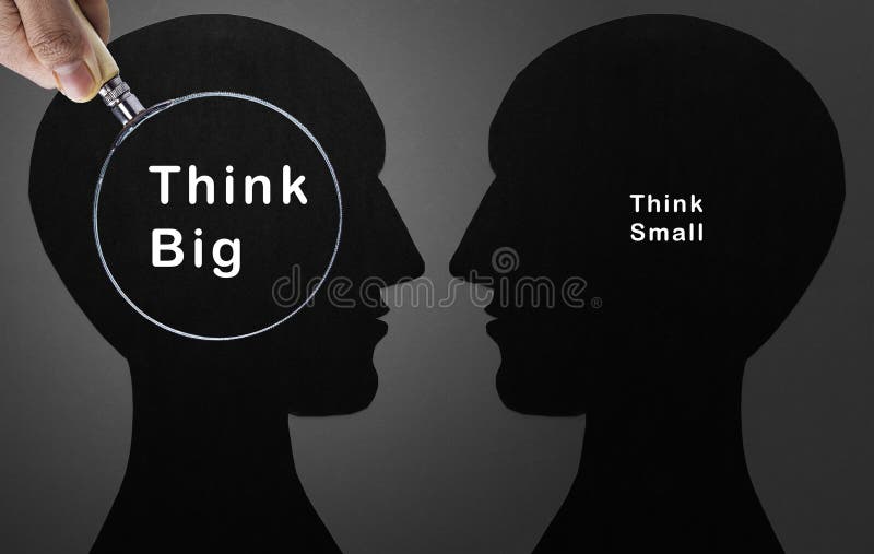 THINK BIG Text on Mountains Landscape. Sunset Sky, Motivational Stock ...