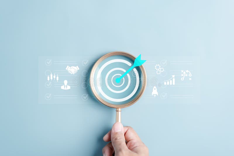 Magnifying Glass Focus To Target Icon and Checklist Assignment Quality ...