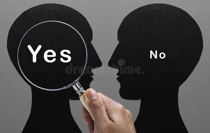Magnifying Glass Focus on Yes Stock Photo - Image of option, positive ...