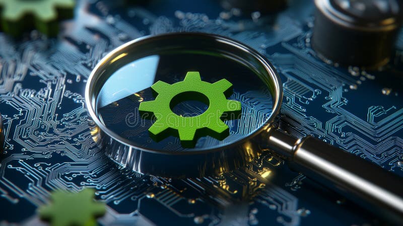 A Magnifying Glass Focused on a Gear, Representing a Mechanism for ...