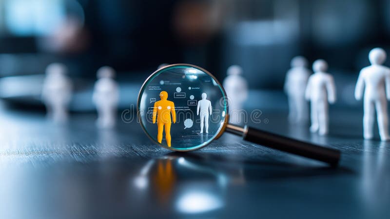 Magnifying Glass Focuses Stylized Figure Highlighting Importance of ...