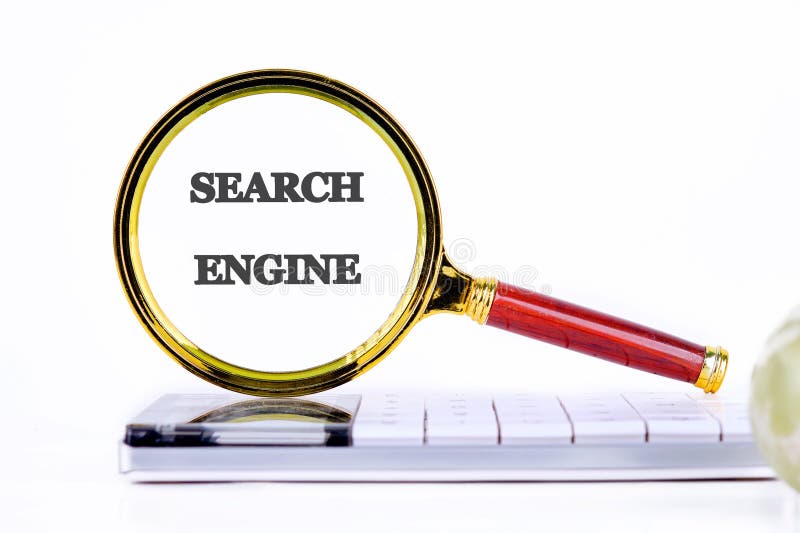 A Magnifying Glass Focuses on the Term Search Engine, Symbolizing ...