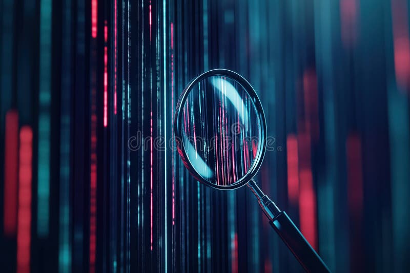 Exploring Digital Data Patterns with a Magnifying Glass in a Modern ...