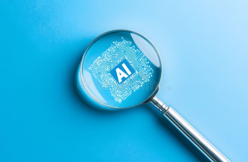 Magnifying Glass Focusing on AI Circuit Artificial Intelligence and ...