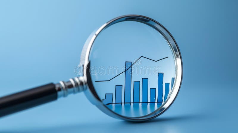 The Magnifying Glass on Graph.AI Generated Image Stock Image - Image of ...