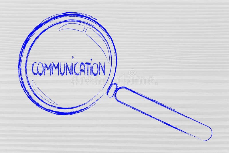 Magnifying Glass Focusing on Communication Stock Photo - Image of ...