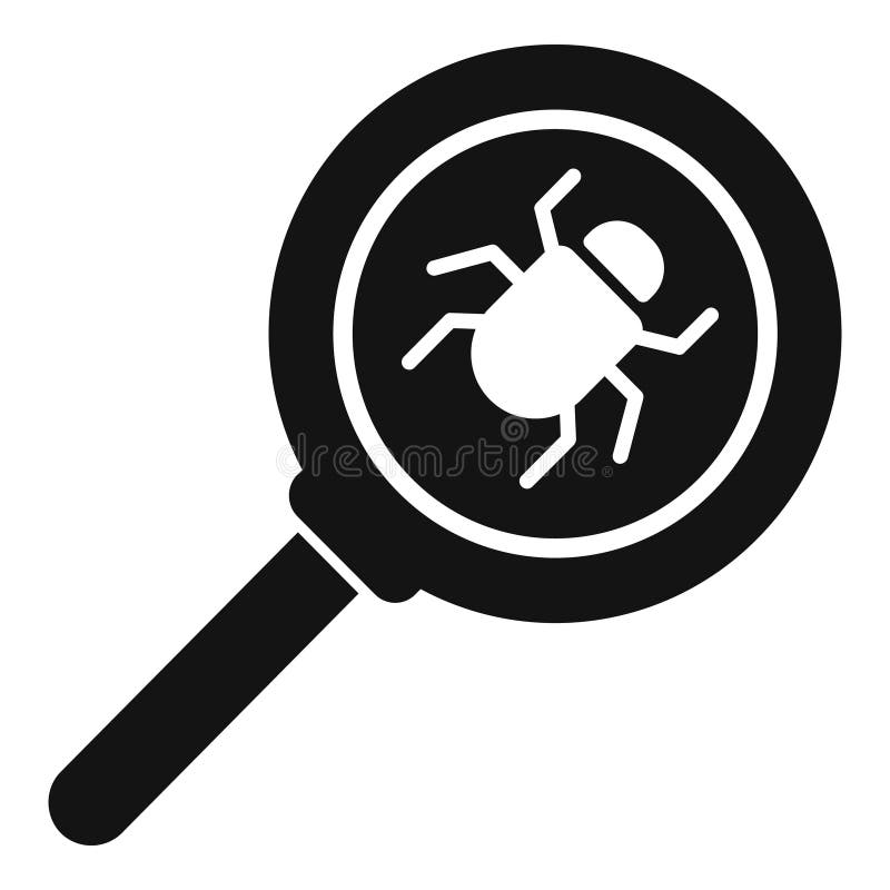 Magnifying Glass Focusing on a Computer Bug Representing Cybersecurity ...