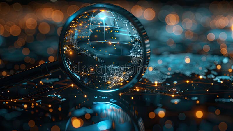 Magnifying Glass Focusing Data Point Revealing the Power of Microscopic ...