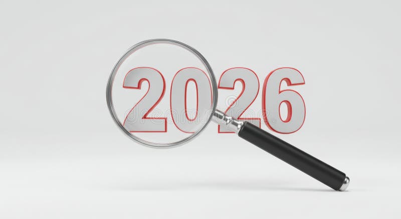 Magnifying Glass Focusing on 2026 for Future Analysis and Insights ...