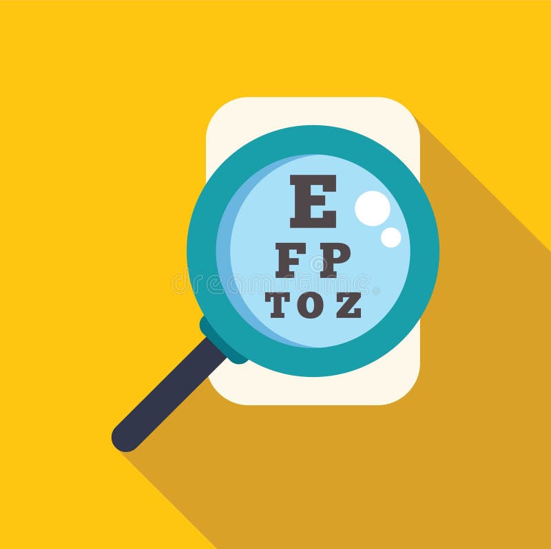 Magnifying Glass Focusing on Snellen Eye Chart with Letter E Stock ...