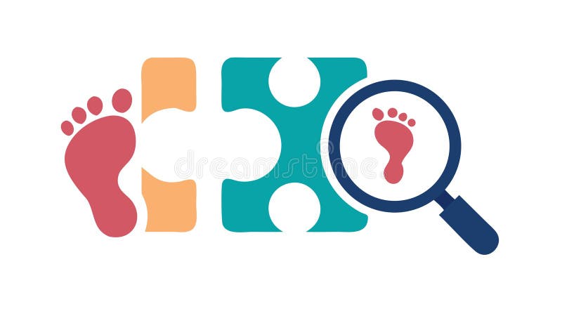 Magnifying Glass, Footprints & Puzzle for Forensic Analysis, Vector Design Generative AI Stock ...