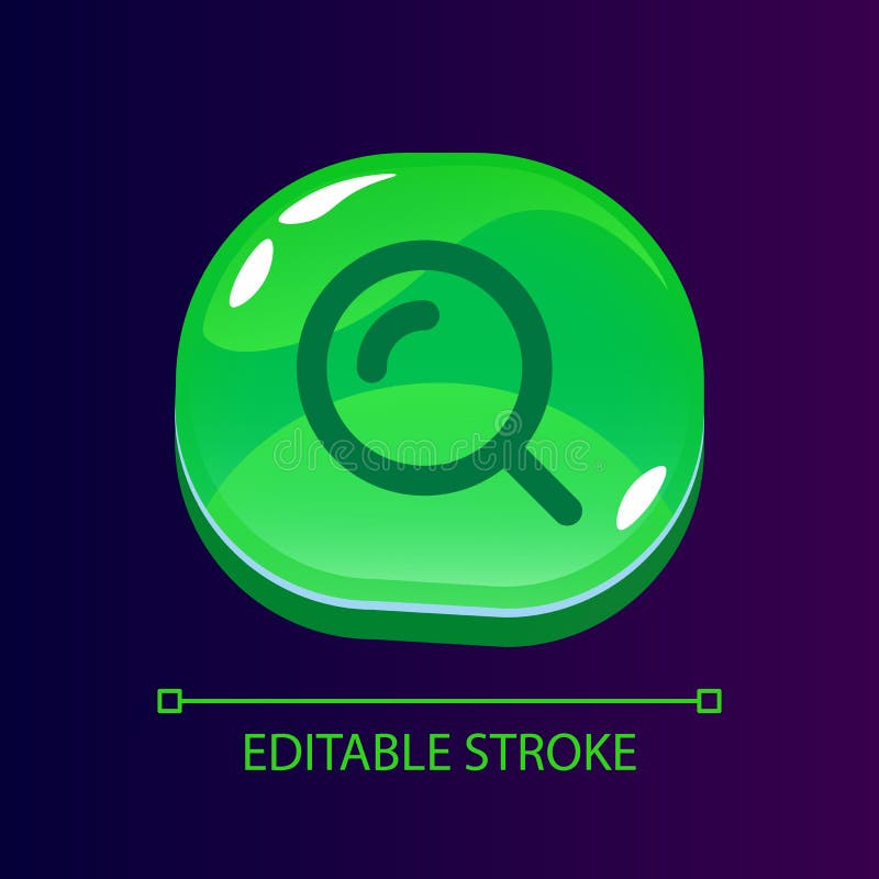 Magnifying Glass Glossy Ui Button with Linear Icon Stock Vector - Illustration of element ...